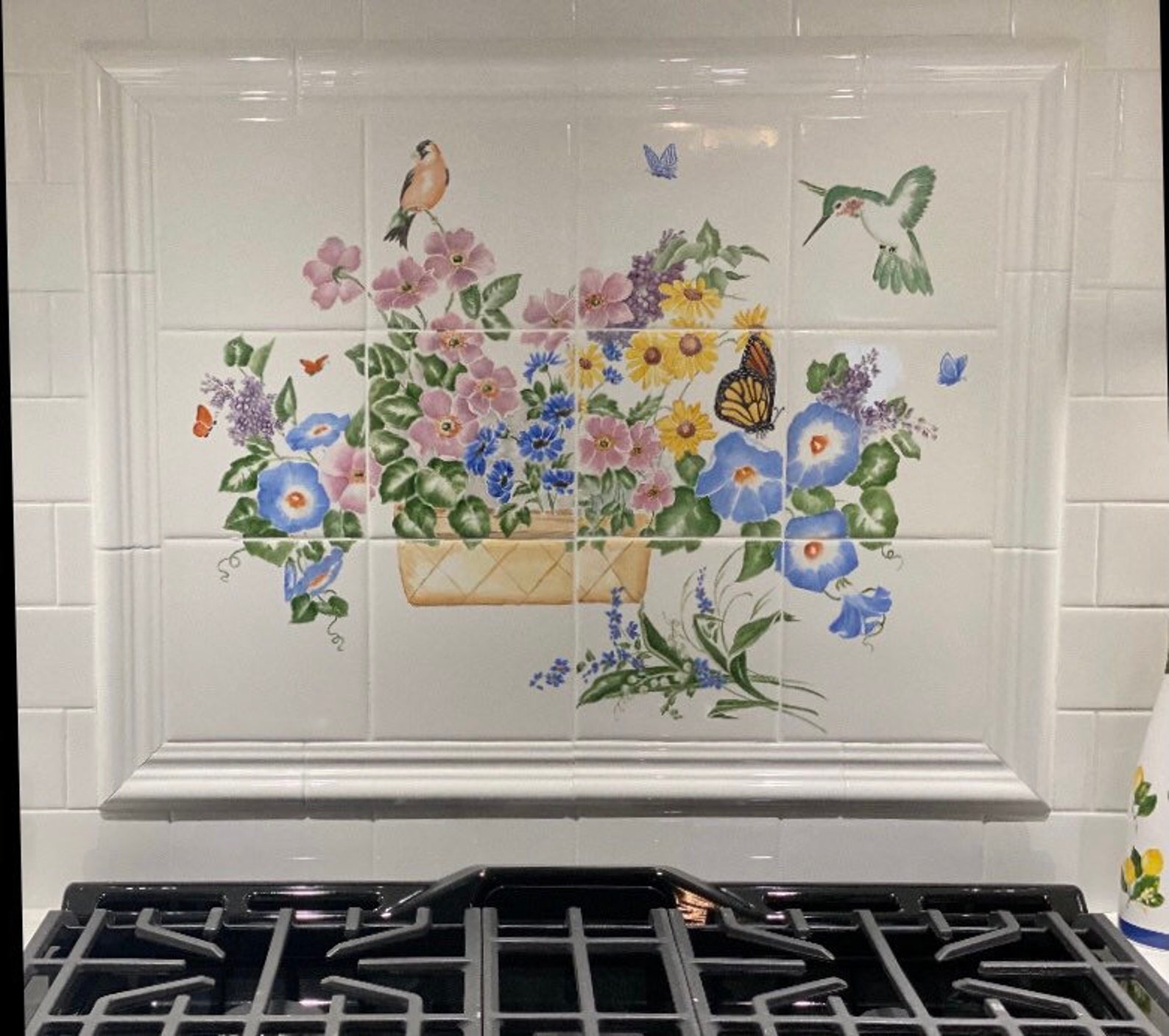 Custom Hand Painted Tiles Including Kitchen Back Splashes, Bathroom ...