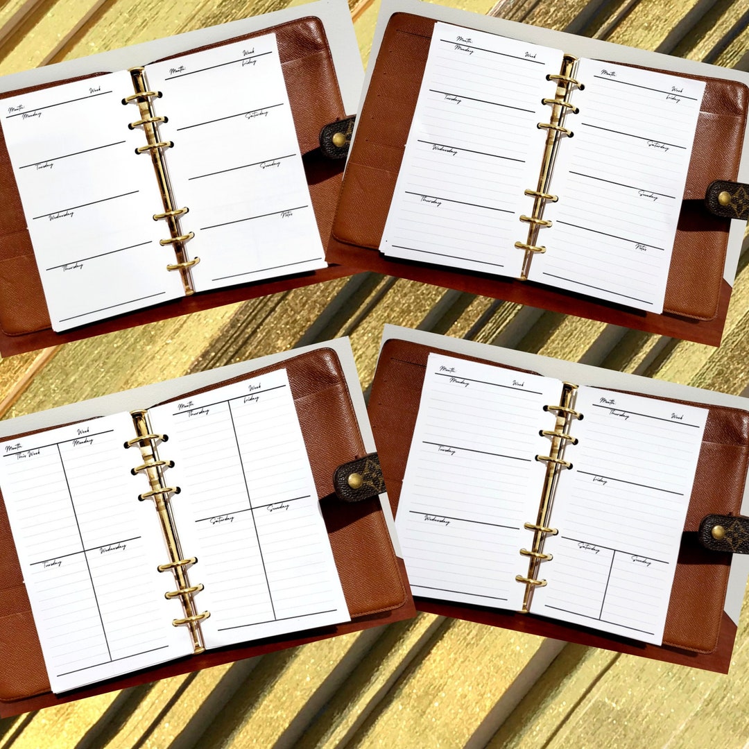 PERSONAL PLANNER Inserts BUNDLE Gold Edge/white, WO2P, MO2P, YO1P ...