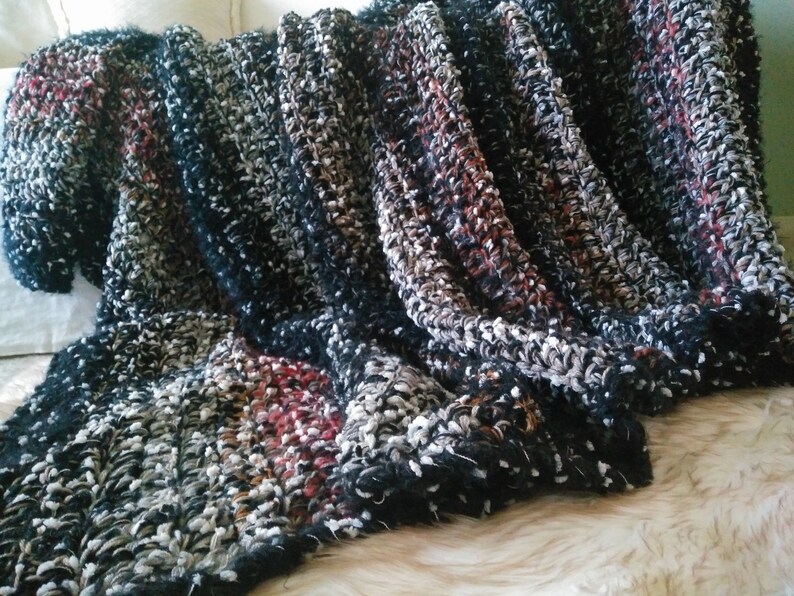 Extra Large Thick Textured Autumn Throw Blanket for Saleblack - Etsy