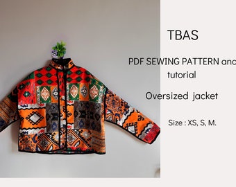 PDF Sewing Pattern Quilted Jacket, Patchwork Jacket Pattern. - Etsy