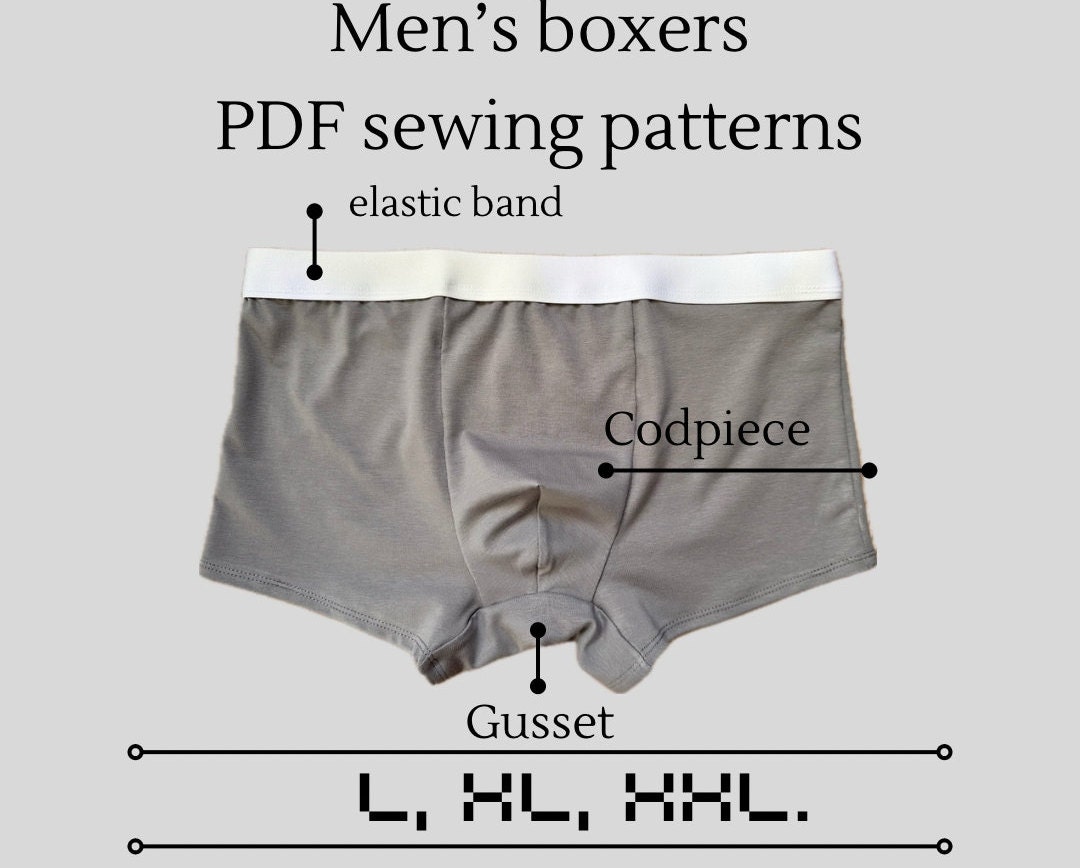 PDF Men's Boxers Sewing Patterns With Tutorial. Men's Boxers Patterns ...