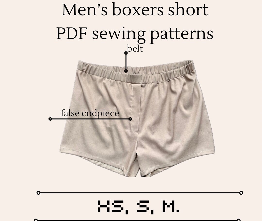 PDF Men's Boxers Shorts Sewing Patterns With Tutorial. Men's Boxers ...