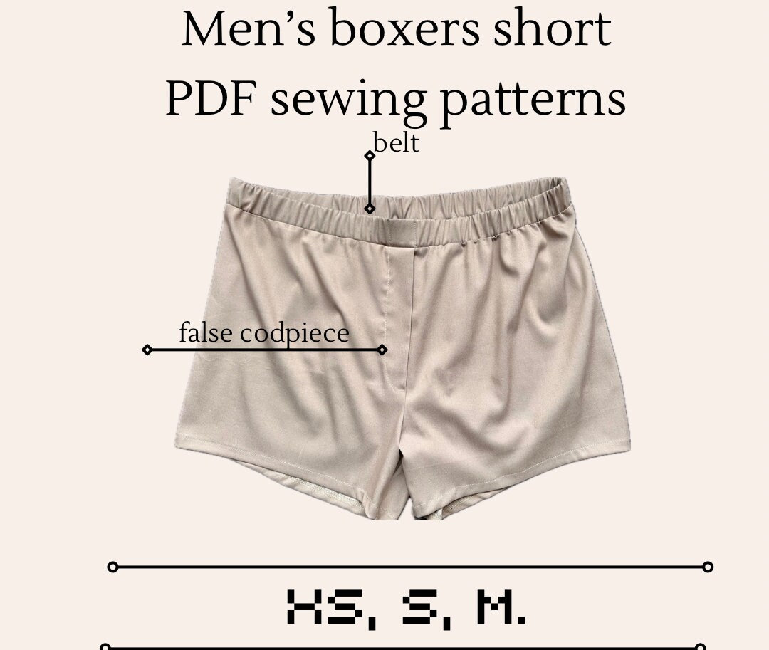 PDF Men's Boxers Shorts Sewing Patterns With Tutorial. Men's Boxers ...