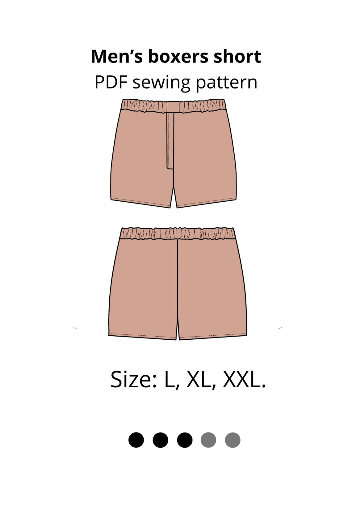 PDF Men's Boxers Shorts Sewing Patterns With Tutorial. Men's Boxers ...