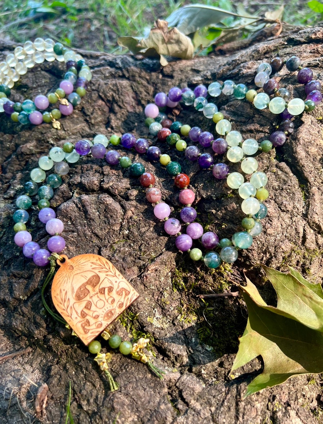 108 Beaded Mala ,108 Beaded Meditation Mala, Gemstone Mala, Beaded ...