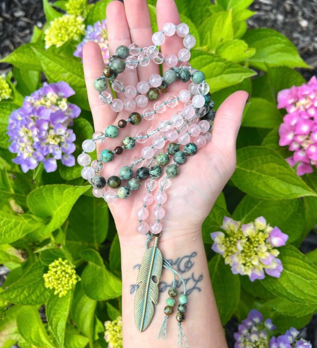 108 Beaded Mala ,108 Beaded Meditation Mala, Gemstone Mala, Beaded ...