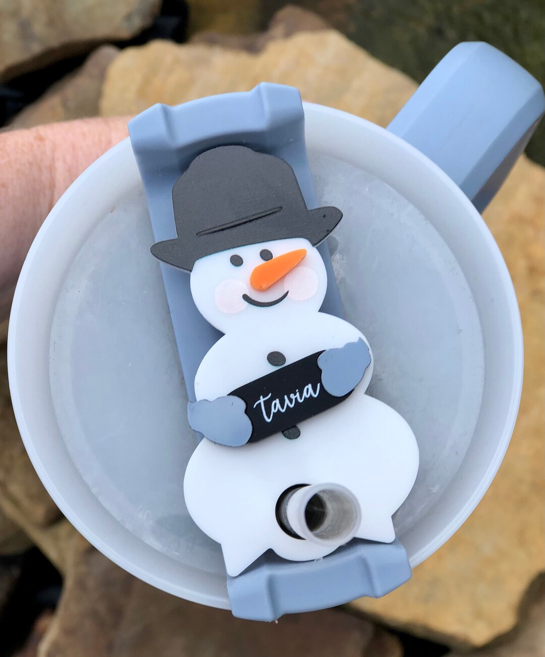Tumbler Cup Name Tag Personalized Snowman Name Tag 20 30 and - Etsy