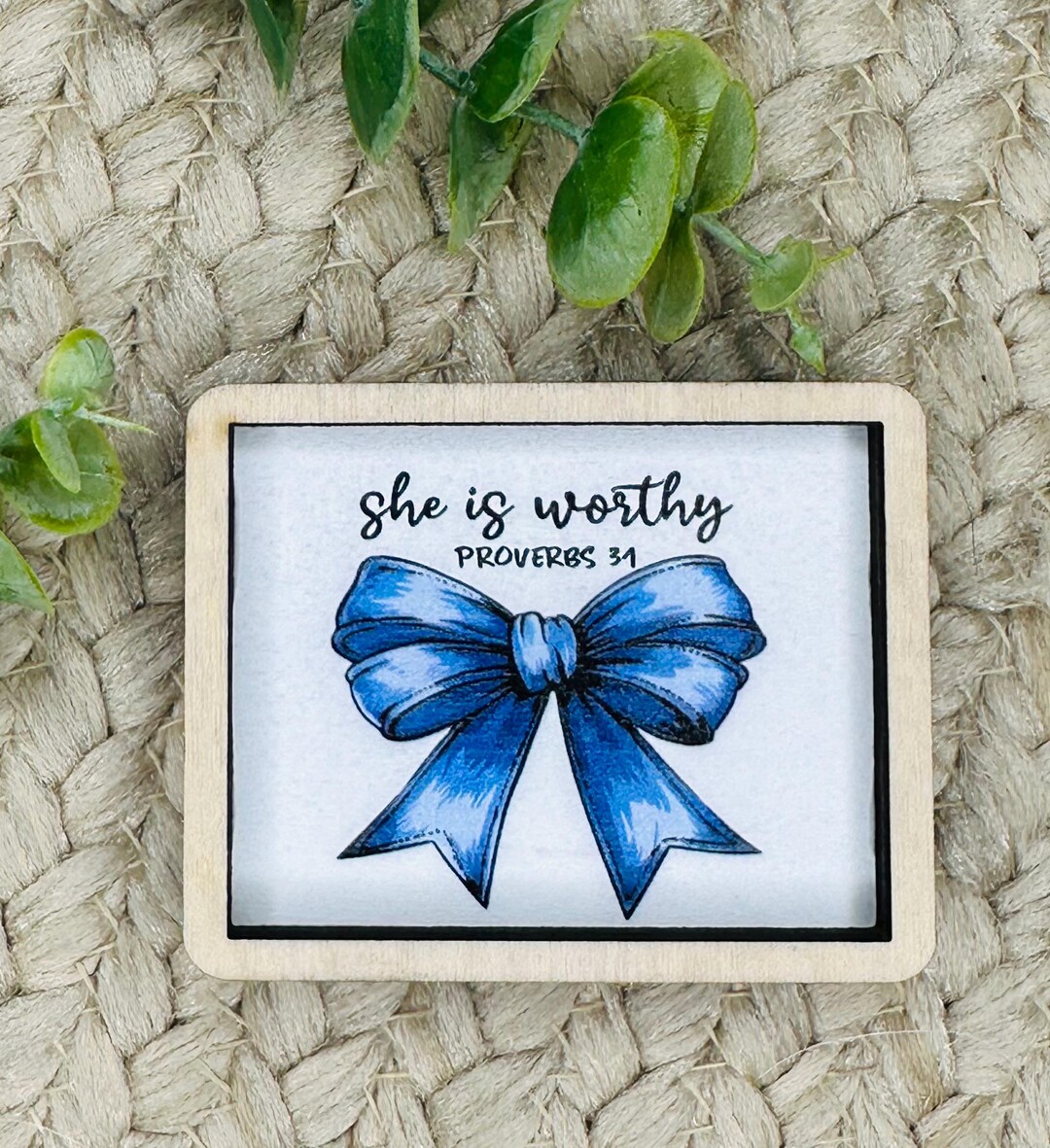 Coquette Bible Verse MINI Wood Sign Tray Decoration Wood Framed ...