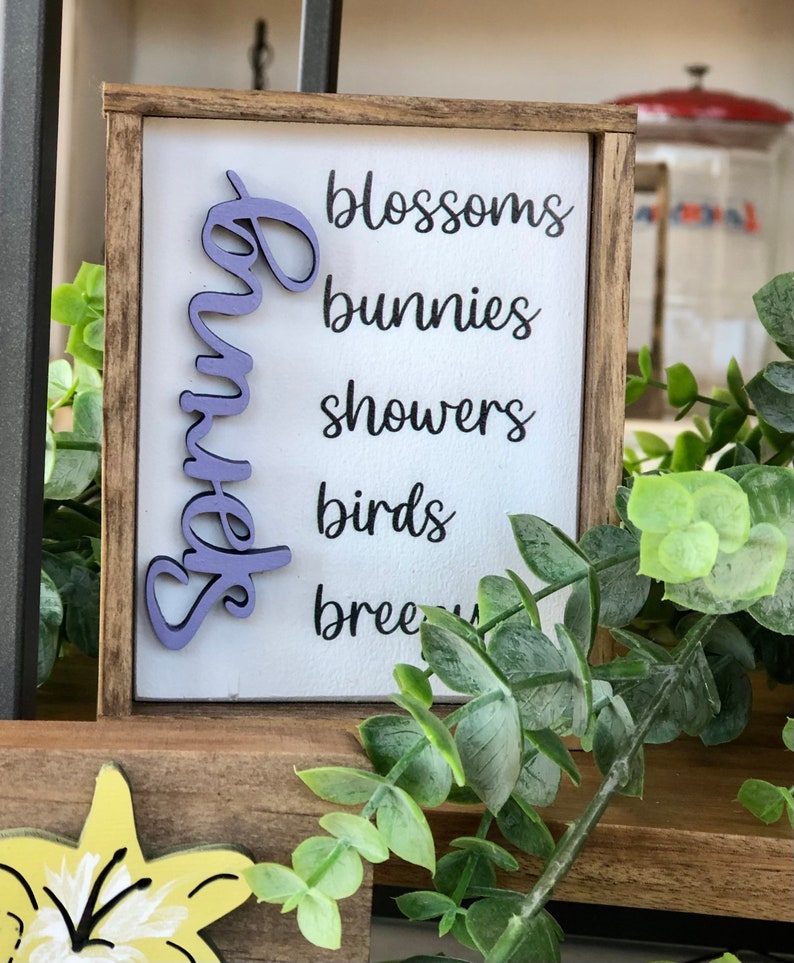 Spring Tiered Tray Mini Sign Spring Mini Decoration Spring | Etsy