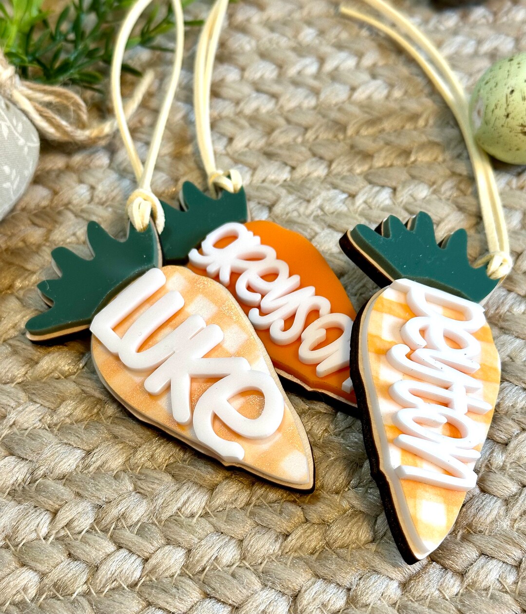 Easter Basket Name Tag, Easter Bunny Gift, Carrot Name Tag ...