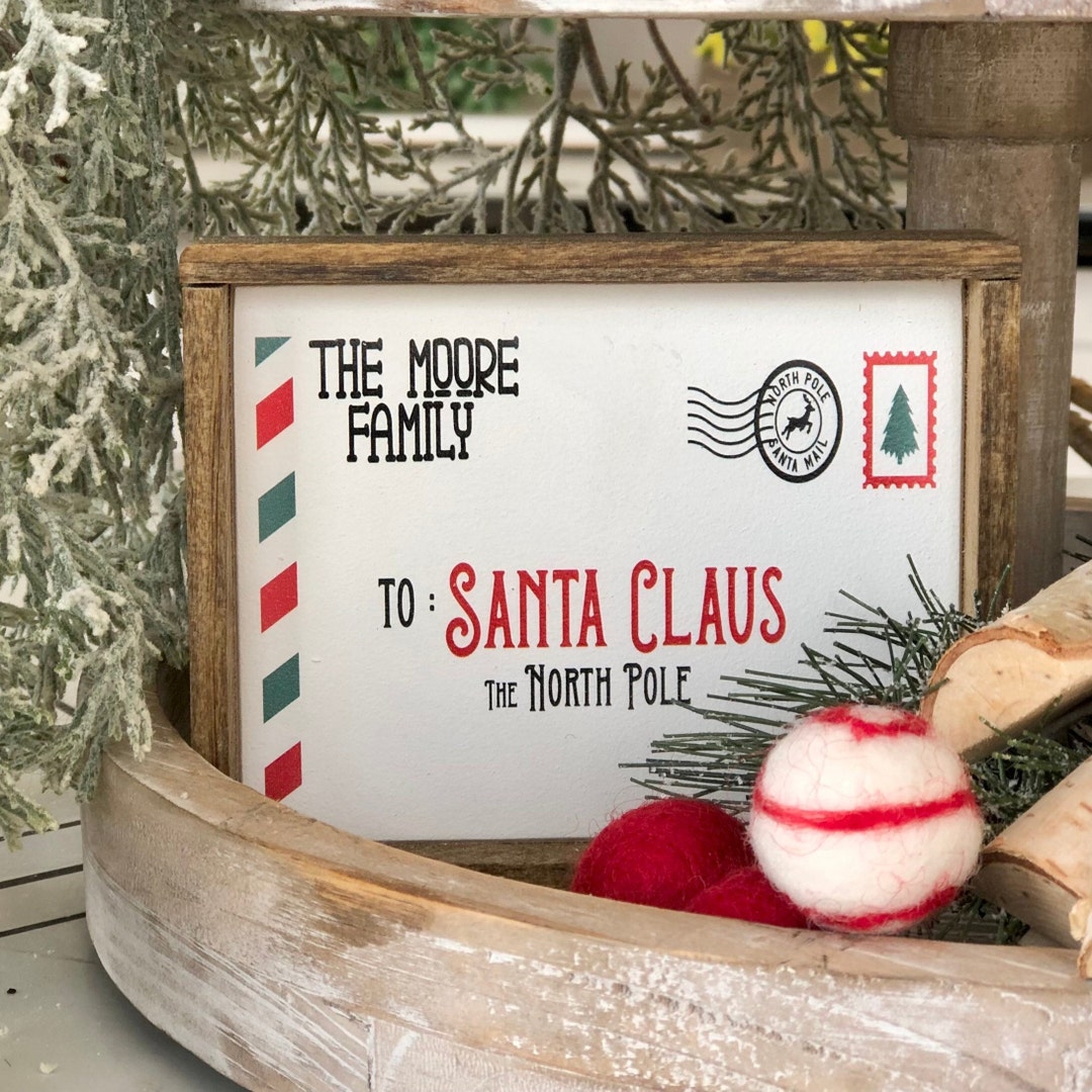 Christmas Tiered Tray Decor Santa Letter Personalized - Etsy