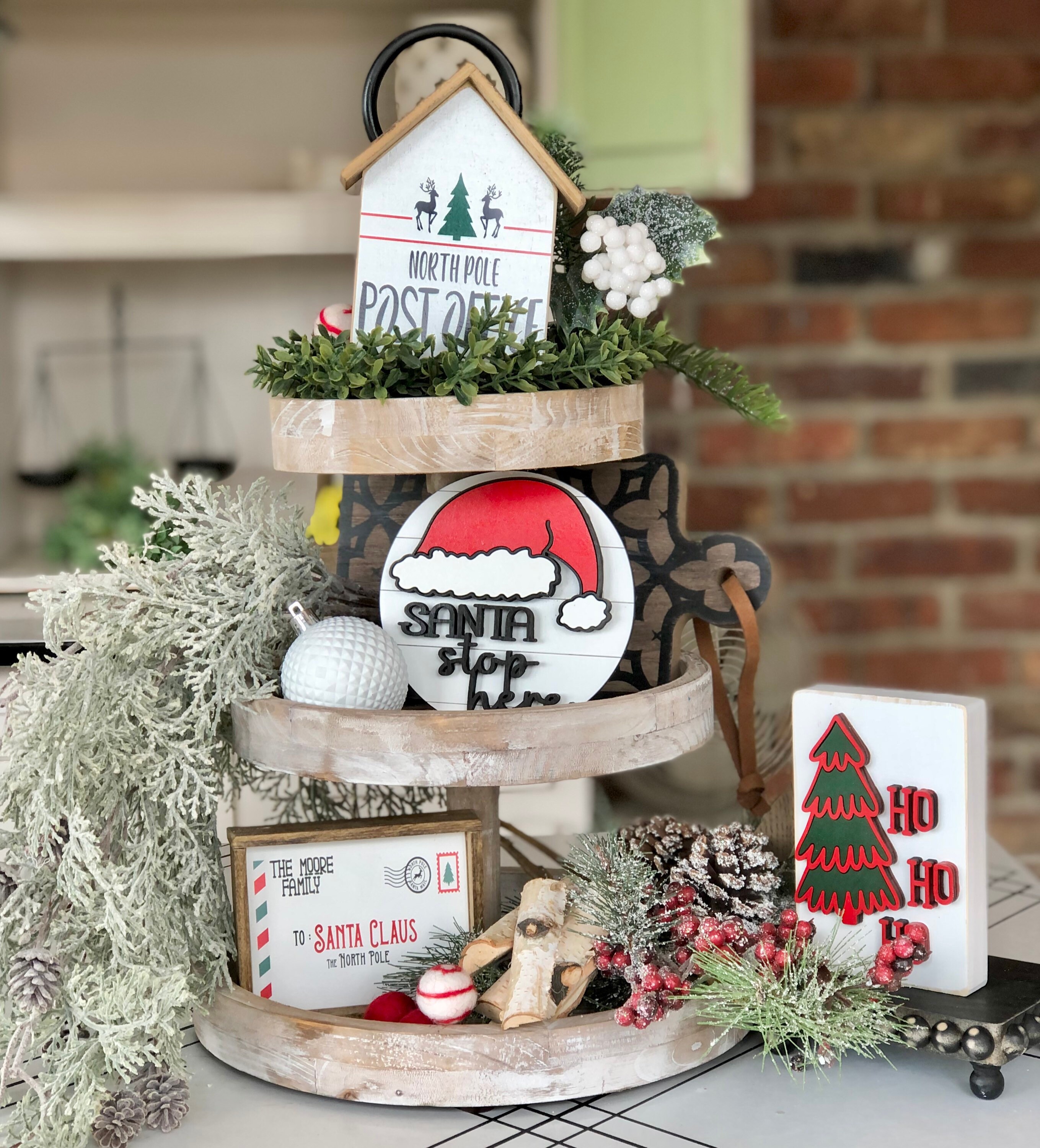 Christmas Tiered Tray Bundle Personalized Letter to Santa - Etsy