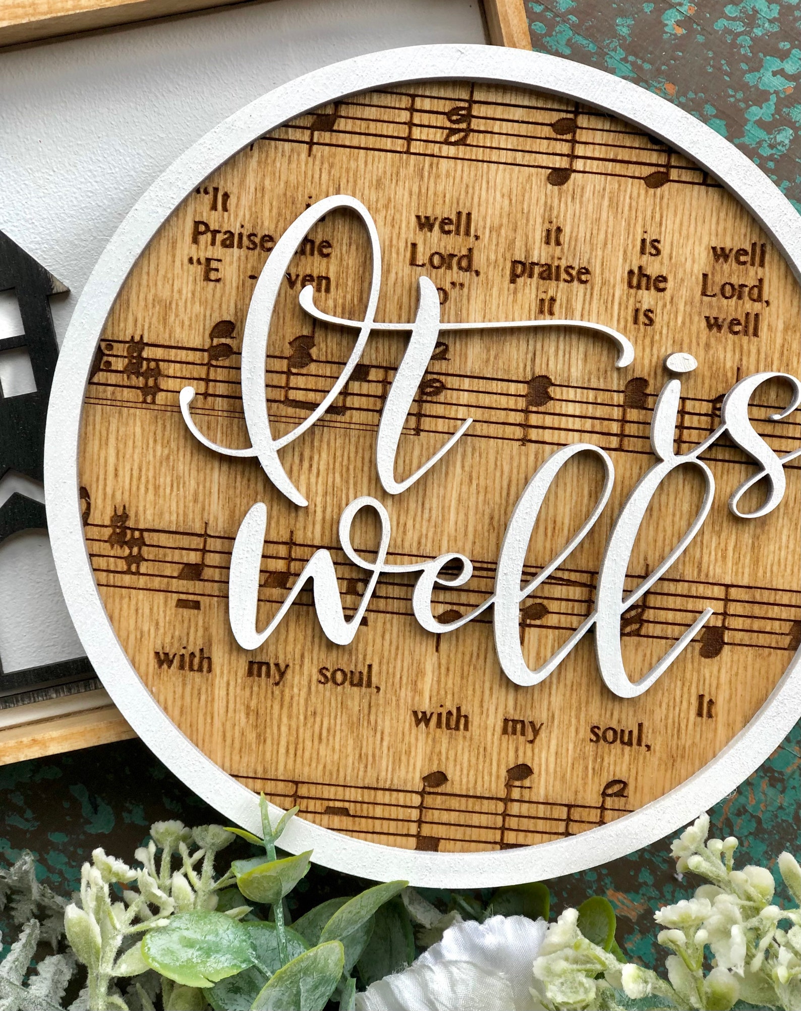 Tier Tray Farmhouse Decor It is Well Engraved Sign Tier - Etsy