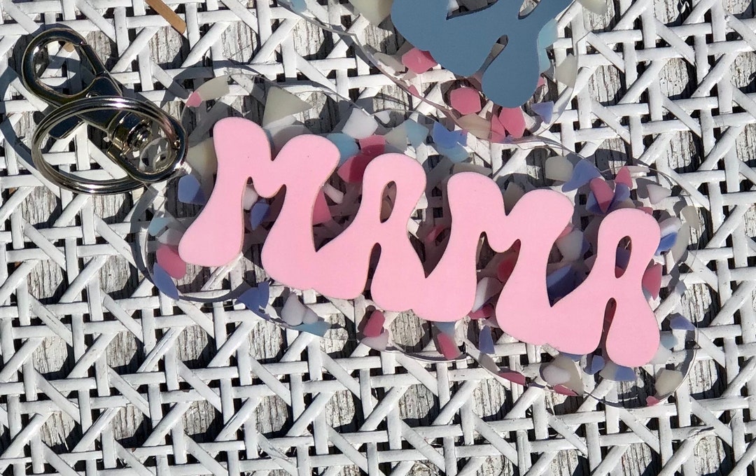 Personalized Name Keychain Terrazzo Acrylic Keyring Bag Tag - Etsy