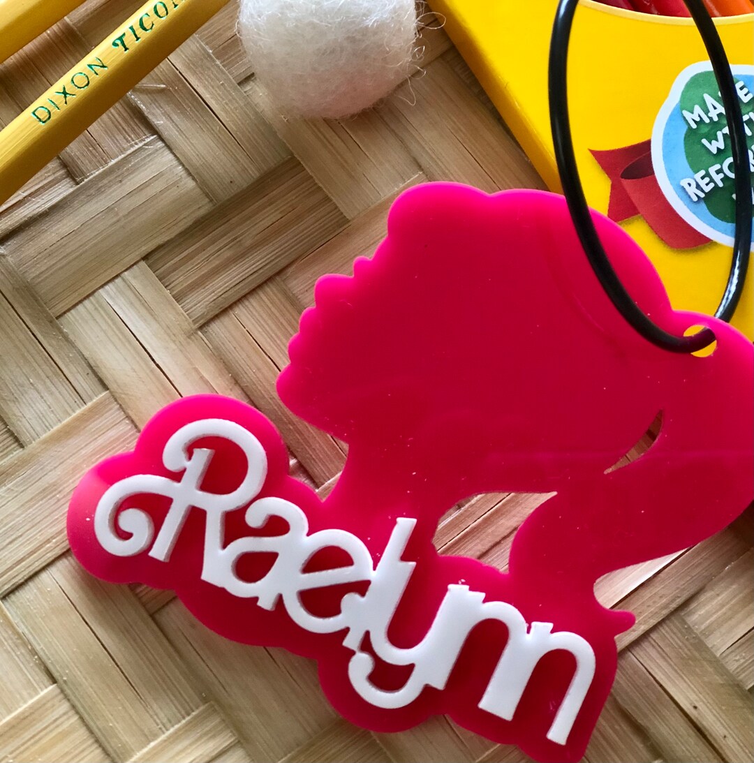 Pink Doll Girls Backpack Tag, Malibu Bag Tag, Beach Name Tag - Etsy