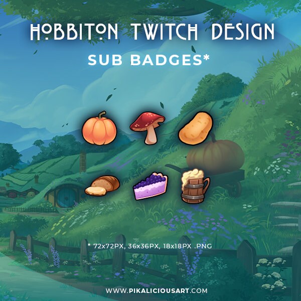 Hobbiton Twitch Design - Sub Badges - Etsy
