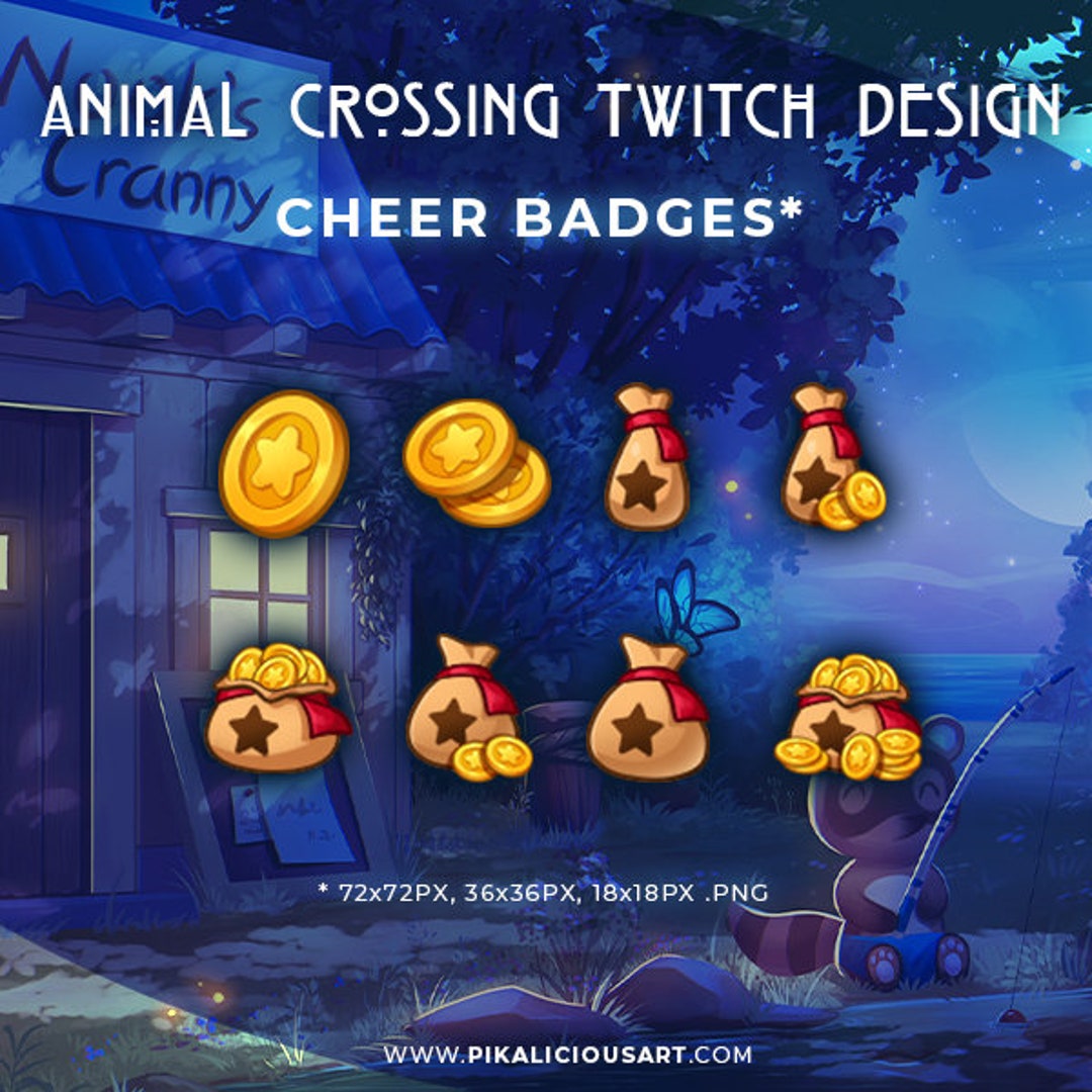 Animal Crossing Twitch Design Cheer Badges - Etsy