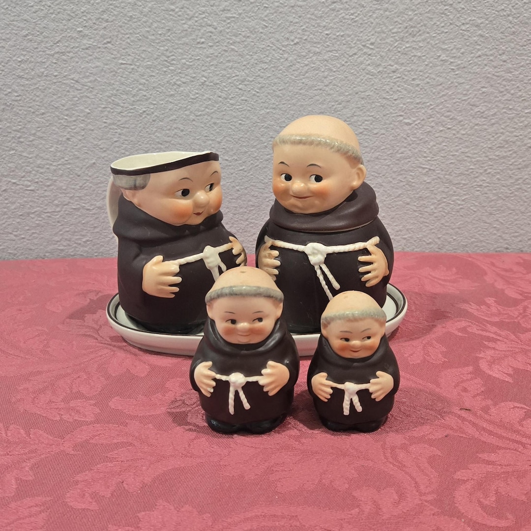 Vintage Goebel Friar Tuck Figurines: Salt and Pepper Set OR Cream and ...