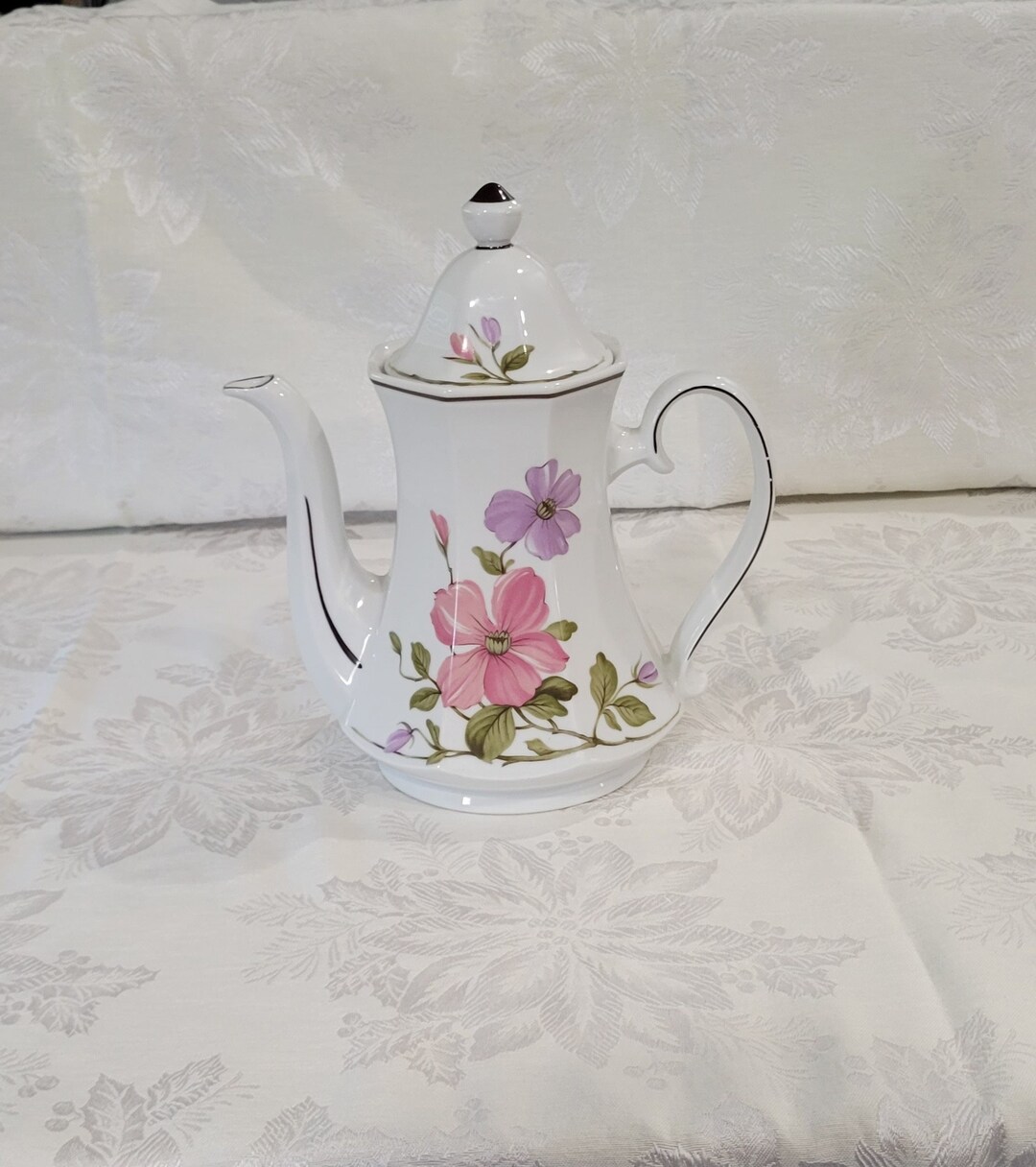 Winterling Bavaria Porcelain Teapot Coffee Pot Pink Dogwood Excellent ...
