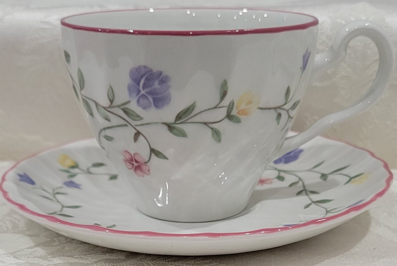 Johnson Bros Summer Chintz Tea Cups & Saucers, Floral Set of 6 - Etsy