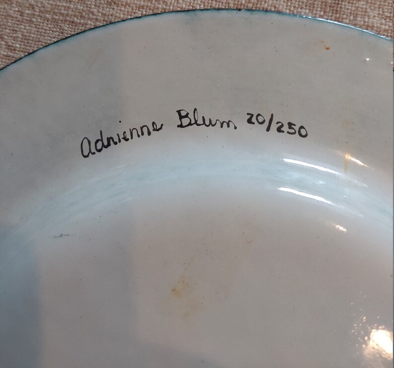 Enamel Dinner Plate: Hand-painted Fish Art by Adrienne Blum - Etsy
