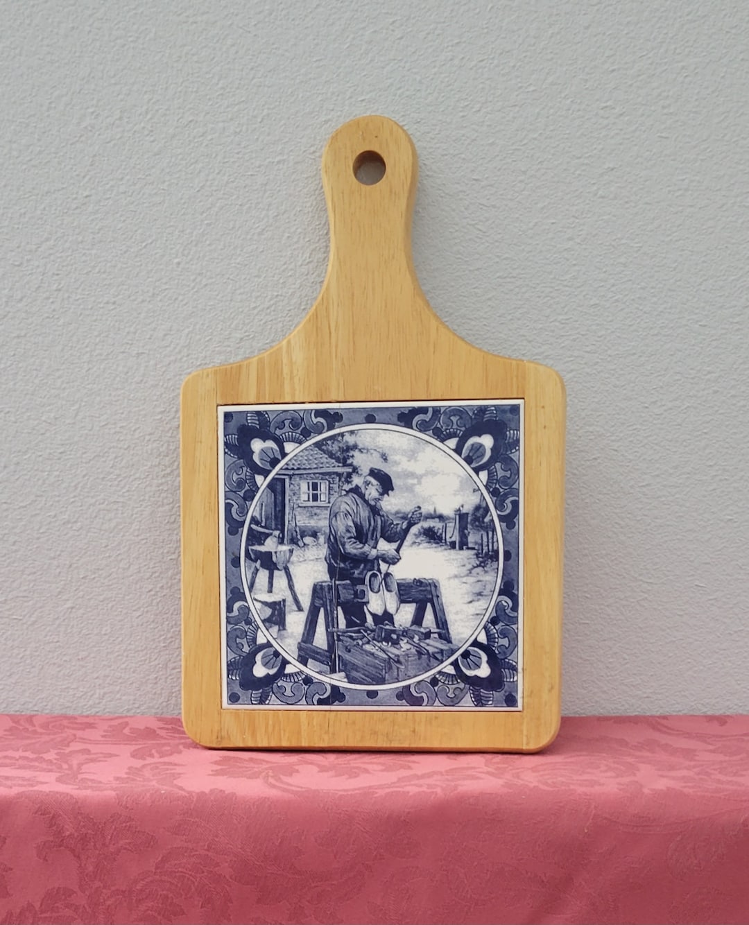 Vintage Blue & White Delft Style Tile Trivet Hand Made in Holland by ...