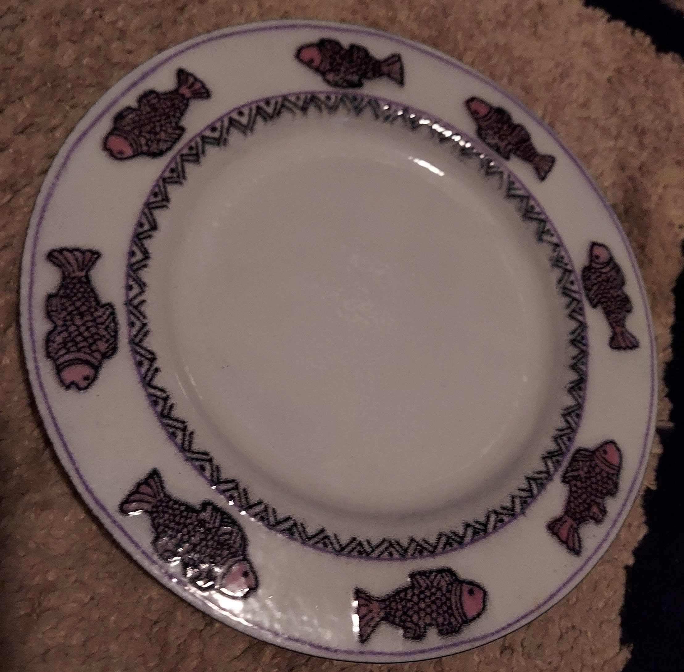 Enamel Dinner Plate: Hand-painted Fish Art by Adrienne Blum - Etsy