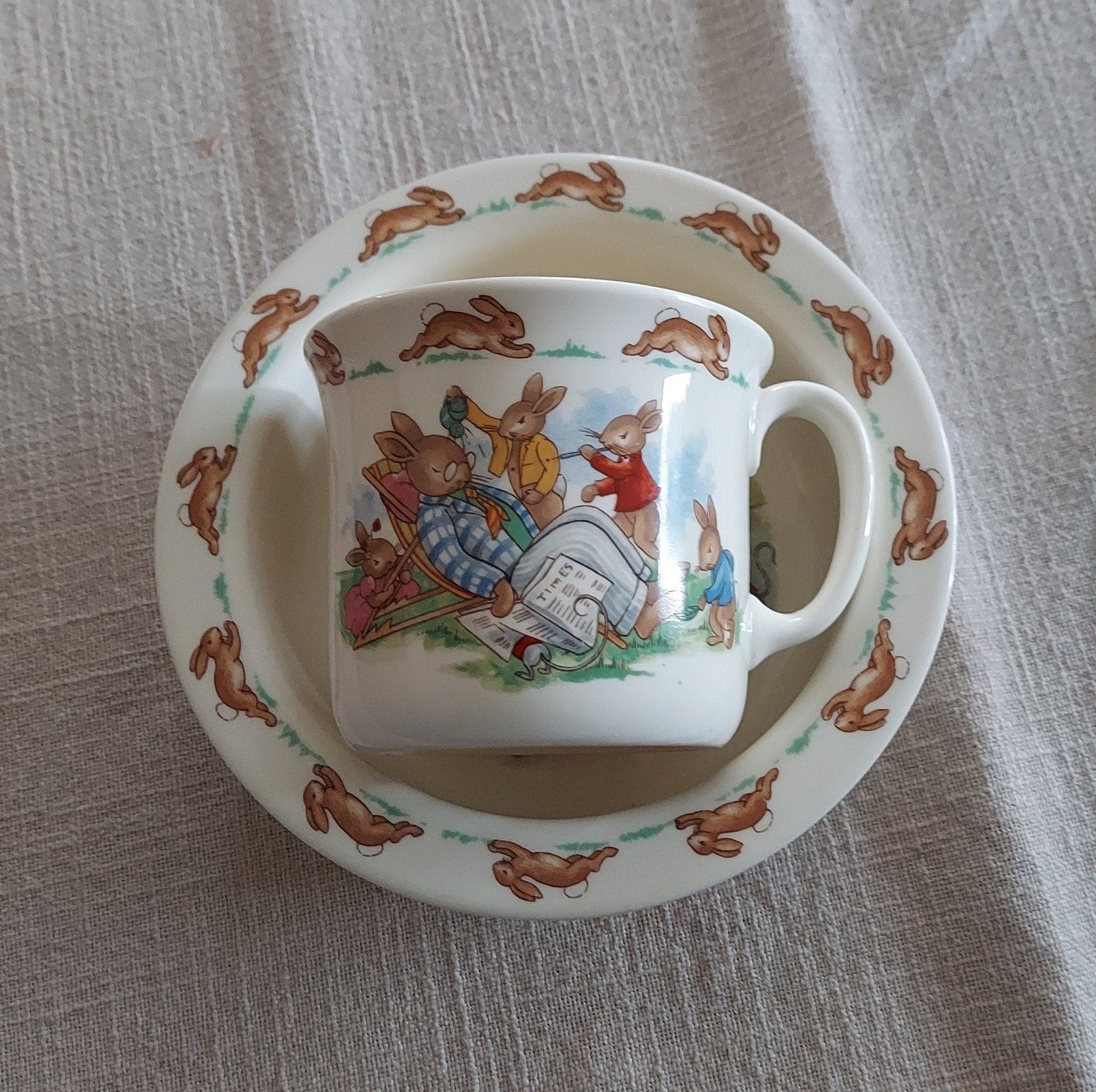 Royal Doulton Bunnykins 2 Piece Nursery Set SHIPS FREE | Etsy