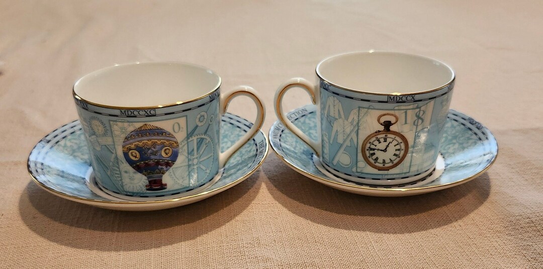 Wedgwood Millennium Pair Light Blue Cup Saucer 18th Century ...