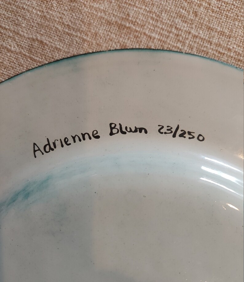 Enamel Dinner Plate: Hand-painted Fish Art by Adrienne Blum - Etsy