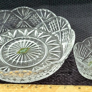 Vintage Shannon Cut Crystal 2 Piece Snack Set Bowls for Chip & Dip ...
