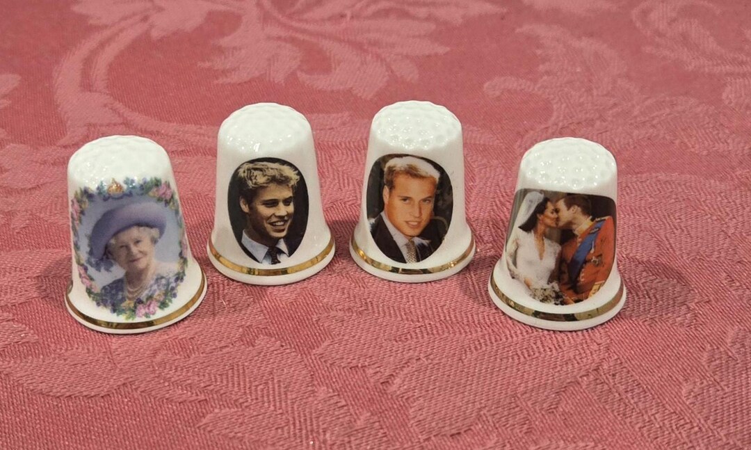 Royal Family Thimble Set Gimbel & Sons White Bone China Collectible ...