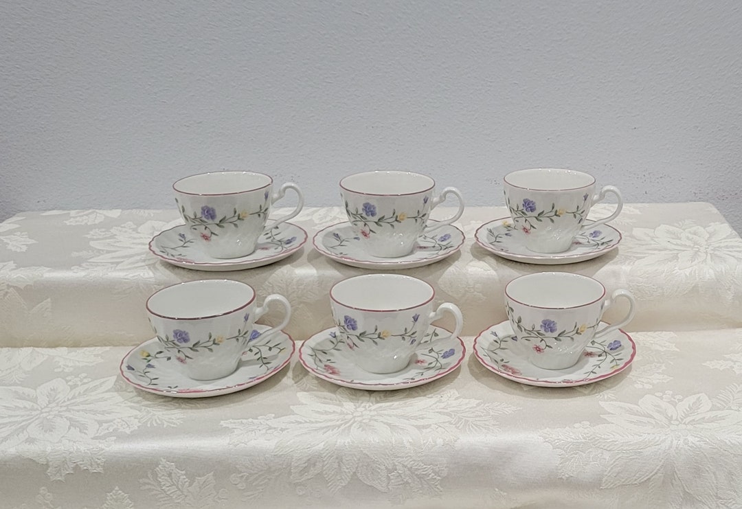 6 Sets Johnson Bros Summer Chintz Cups & Saucers made in - Etsy