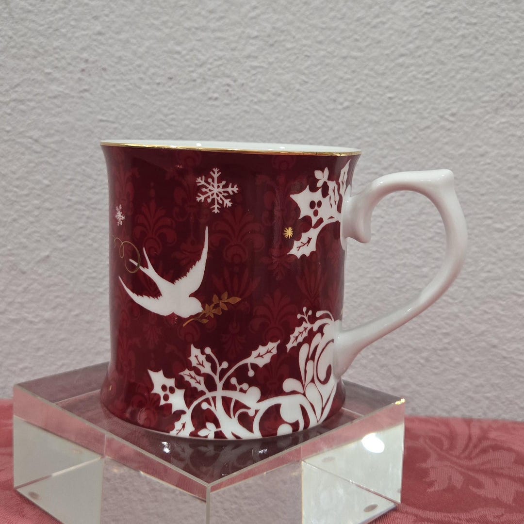 Starbucks Rosanna Red Christmas Mug W/ White Doves Perfect GIFT Peace ...