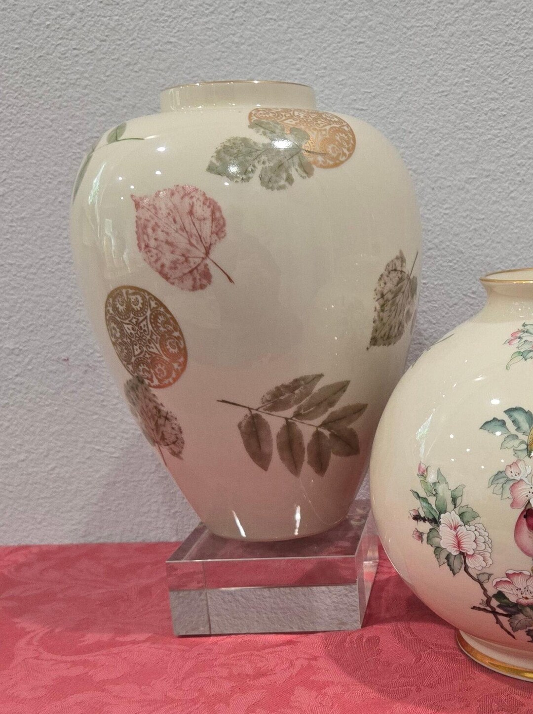 Large Lenox Vase USA Classic Ivory W/ Gold Rim Nature's Impressions ...