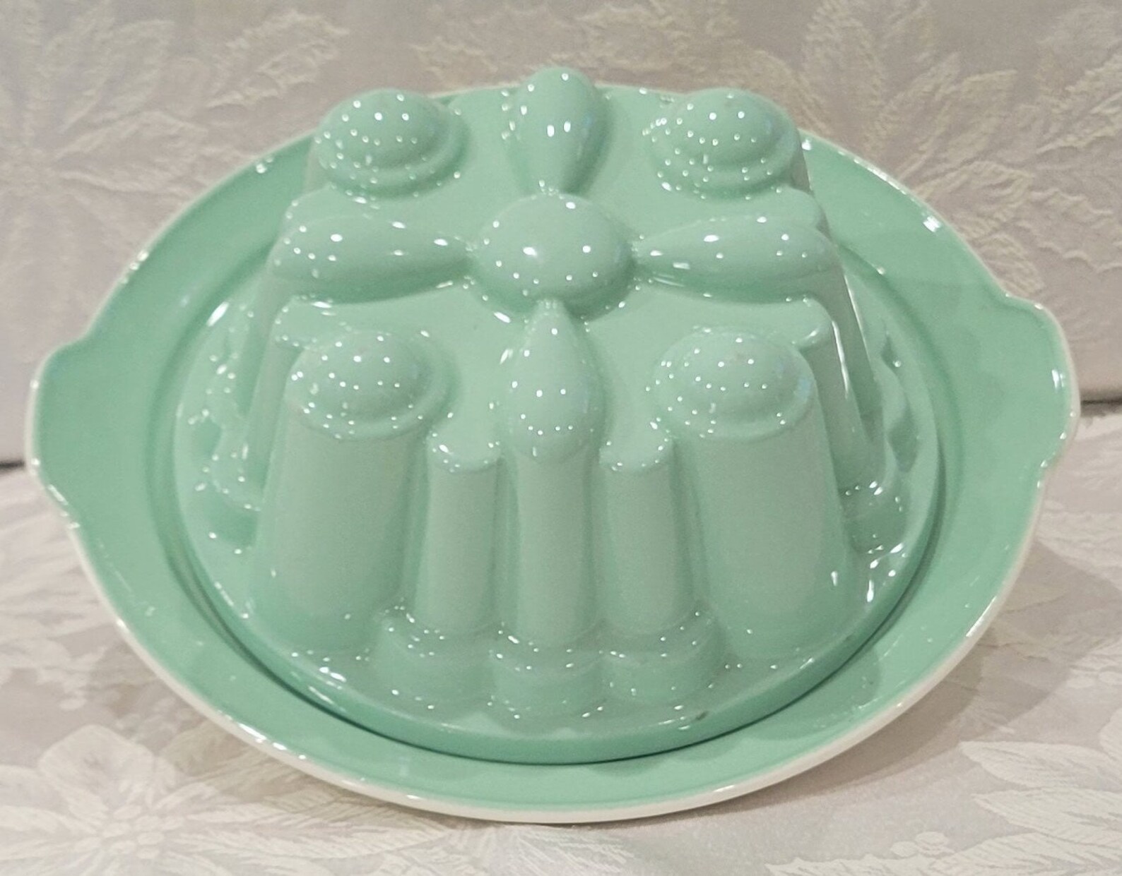 Ceramic Jello Pudding Mold & Plate Mid Century Modern 50s - Etsy