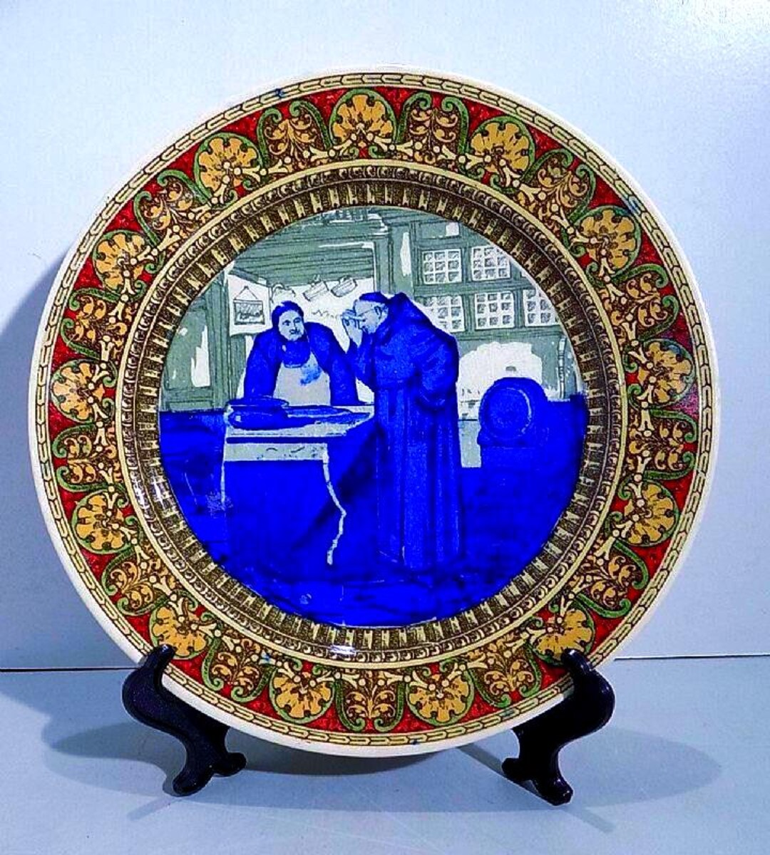 Antique Royal Doulton Plate: Monks in the Cellar Seriesware, Signed ...