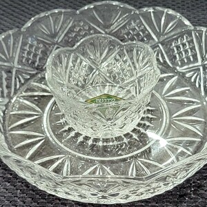 Vintage Shannon Cut Crystal 2 Piece Snack Set Bowls for Chip & Dip ...