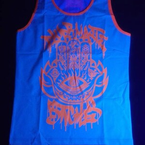 PLUR SYMBOL Glow in the Dark UV Clothe Bandana With Black Light Symbols ...