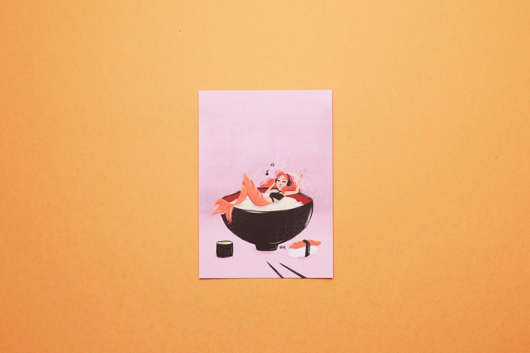 Sushi Mermaid Print - Etsy