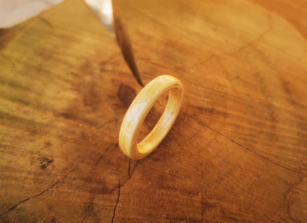 Oak Wood Ring, Handmade Nature Wedding Ring, Thin Band Oak Bentwood ...