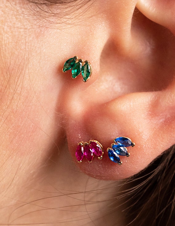 Triple Tragus Ear Piercings