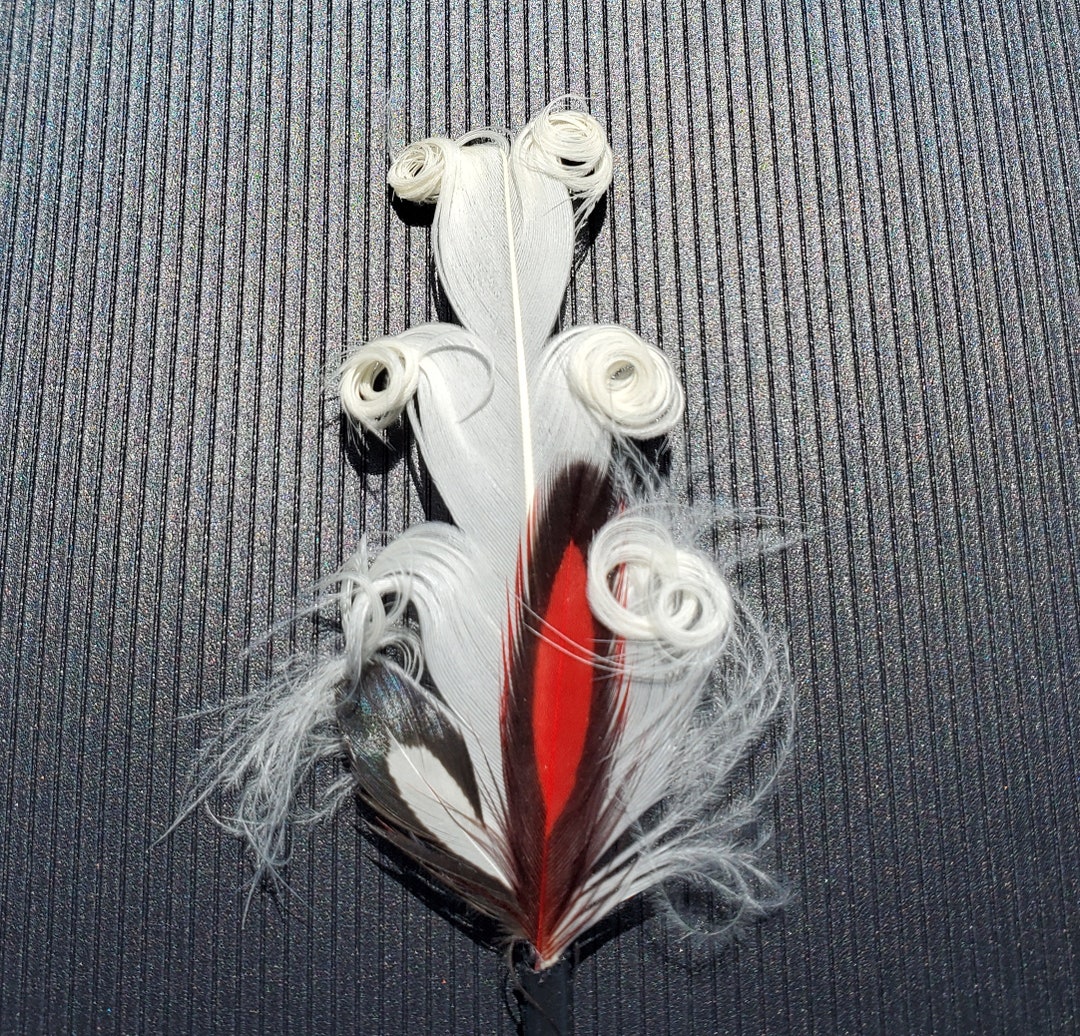 Ivory/red/white Feather Hat Trim - Etsy