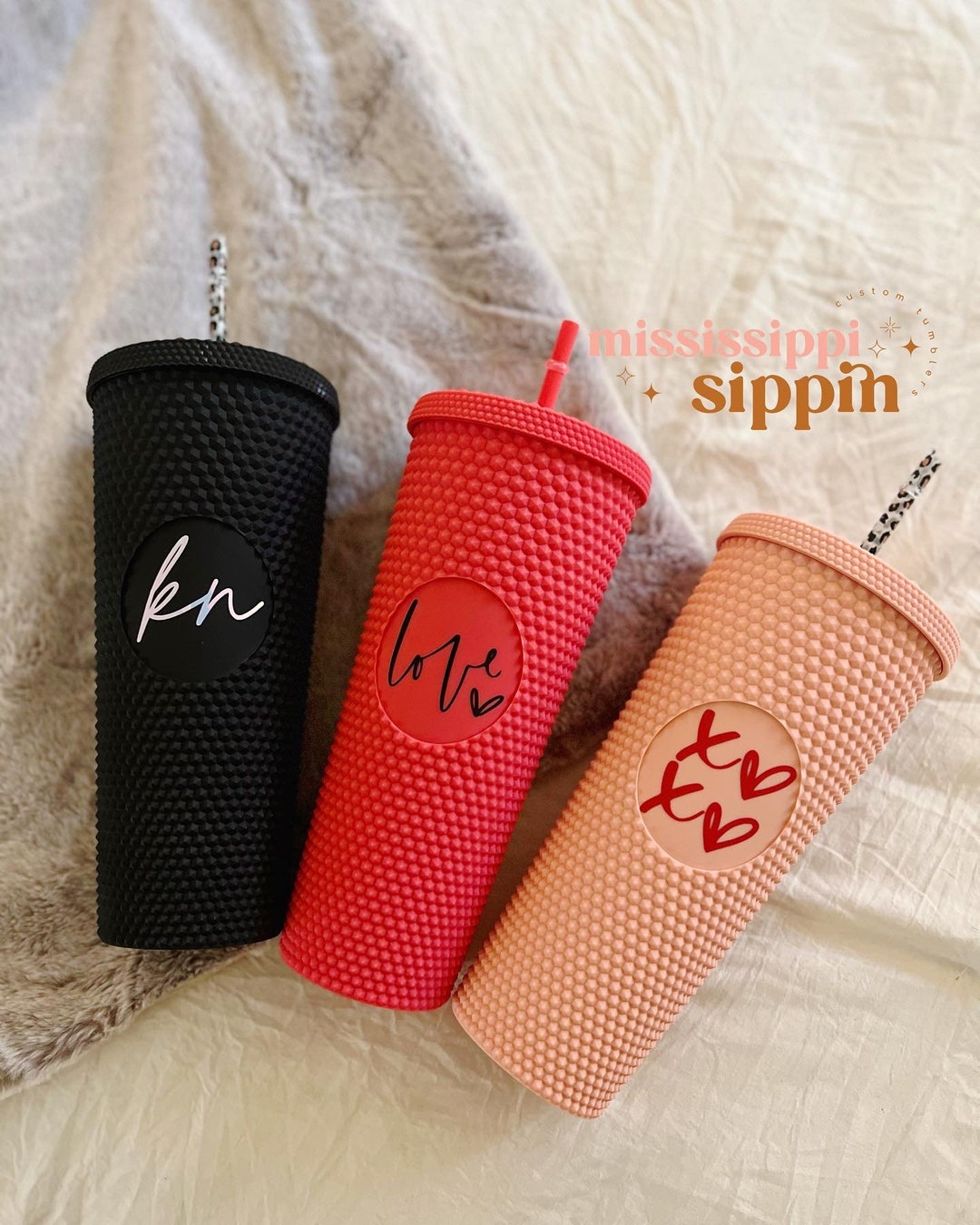 24 Oz Matte Studded Tumbler Leopard Straw Option - Etsy