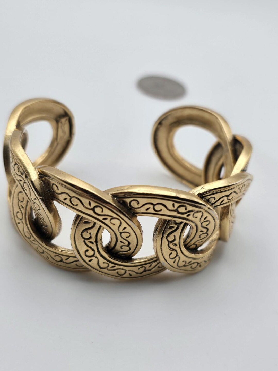Yves Saunt Laurent Golden Loop Bangle - Etsy