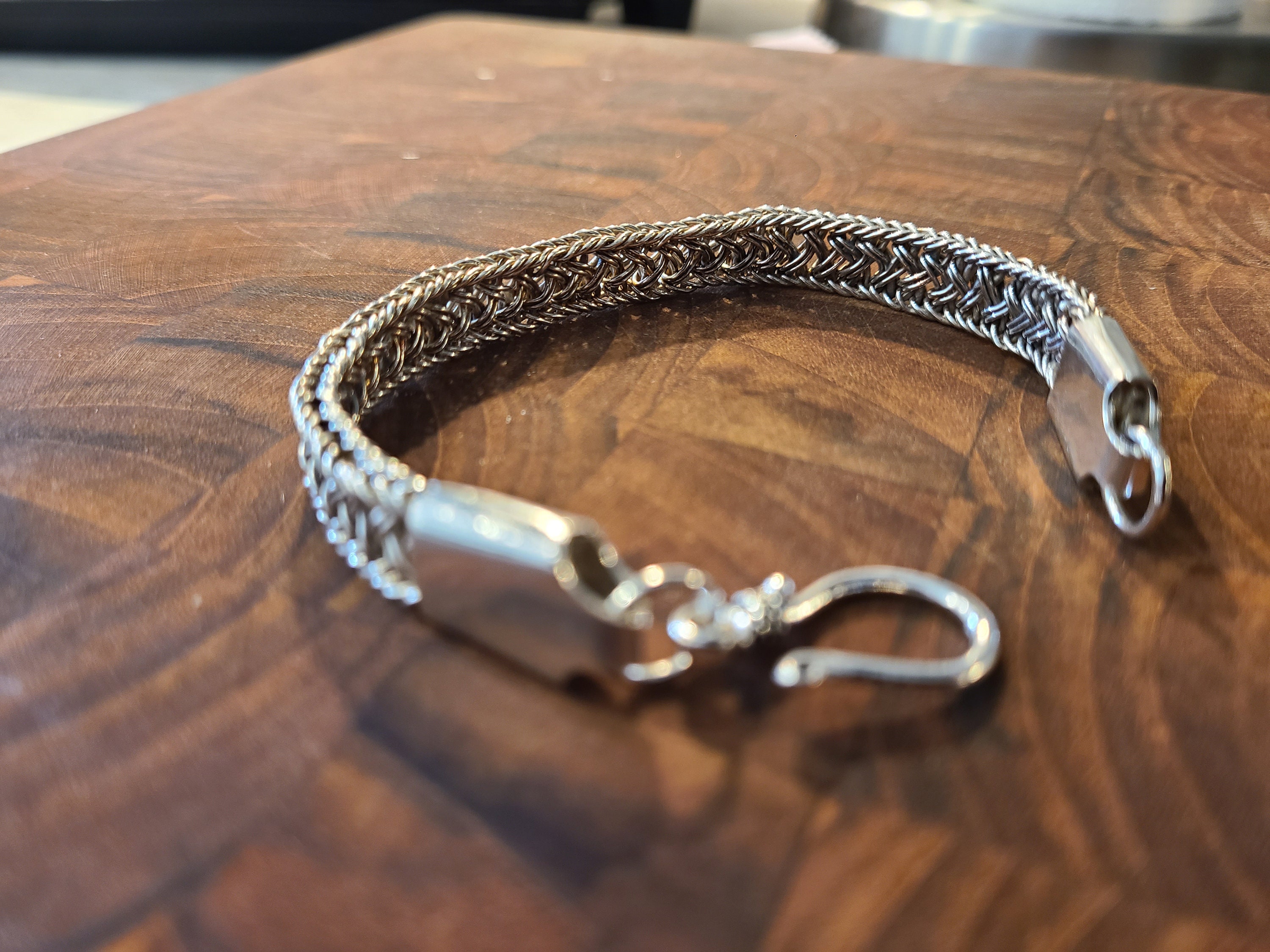 Handwoven, Beautiful, Recycled, Hand Forged Custom Sized Sterling Weave ...