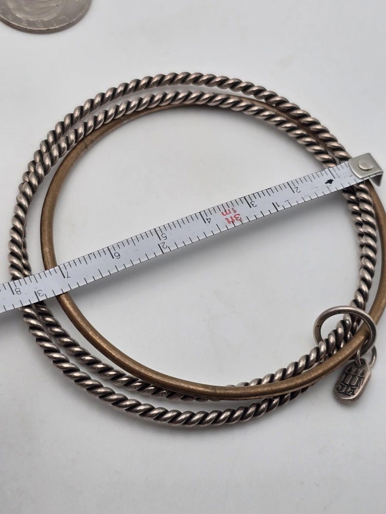 Vtg James Avery Sterling & Bronze Twisted Bangle Retired - Etsy