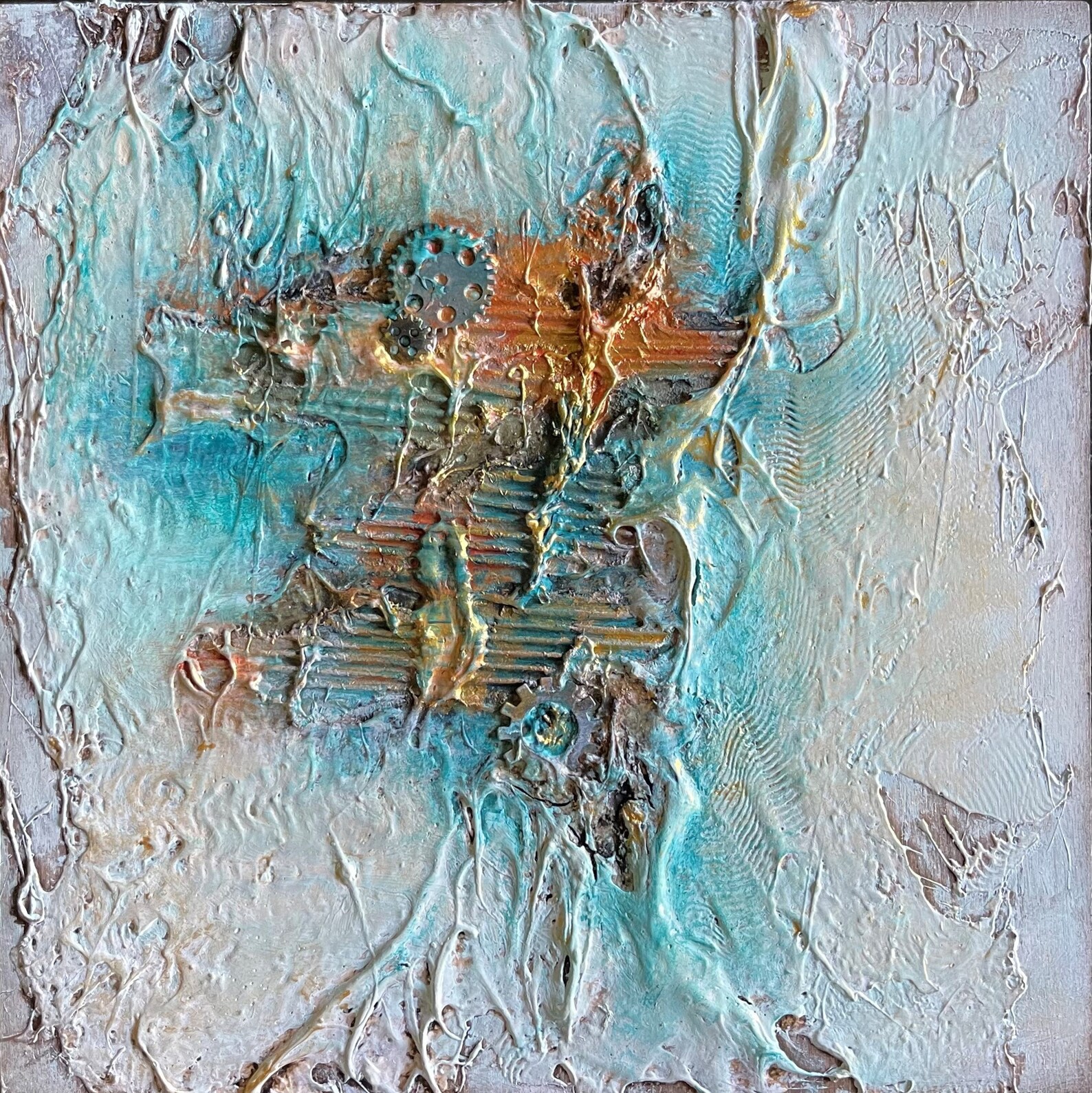 Mixed Media Wall Art Abstract Ocean Art Office Decor for Men - Etsy