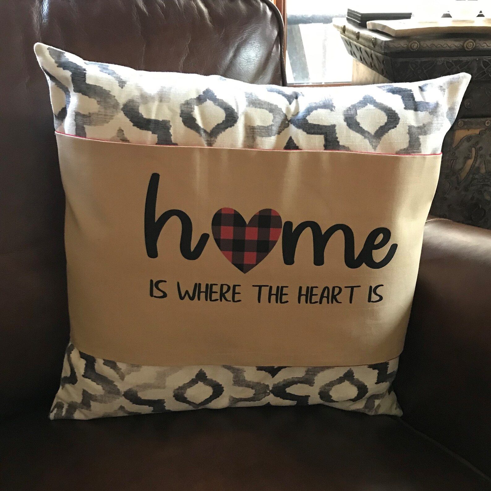 Reversible Pillow Band for 18 Pillow home is Where - Etsy