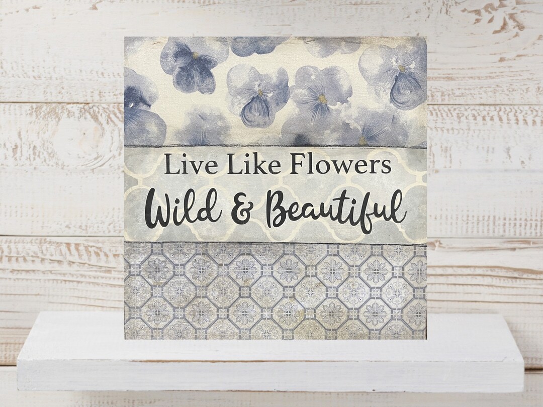 Floral Welcome Sign Blue, Clearance Sale, End of Year, Inspirational ...